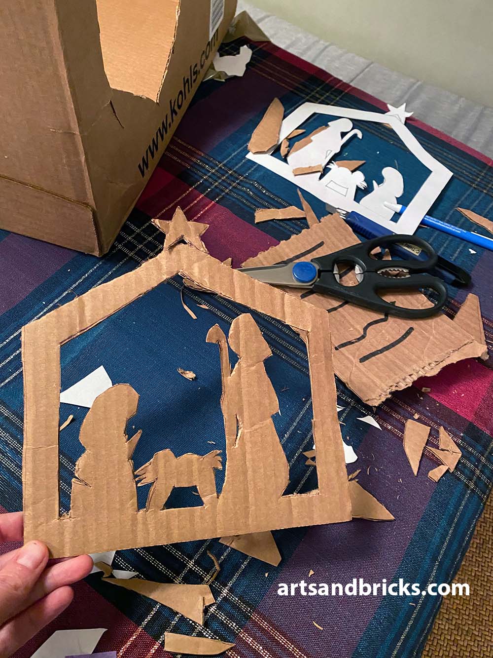 Nativity Tissue Paper Mosaic Kids Craft - Arts and Bricks