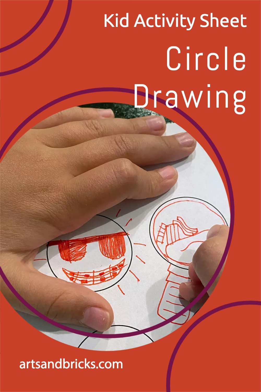 Circle Shape Drawing Activity for Kids - Arts and Bricks