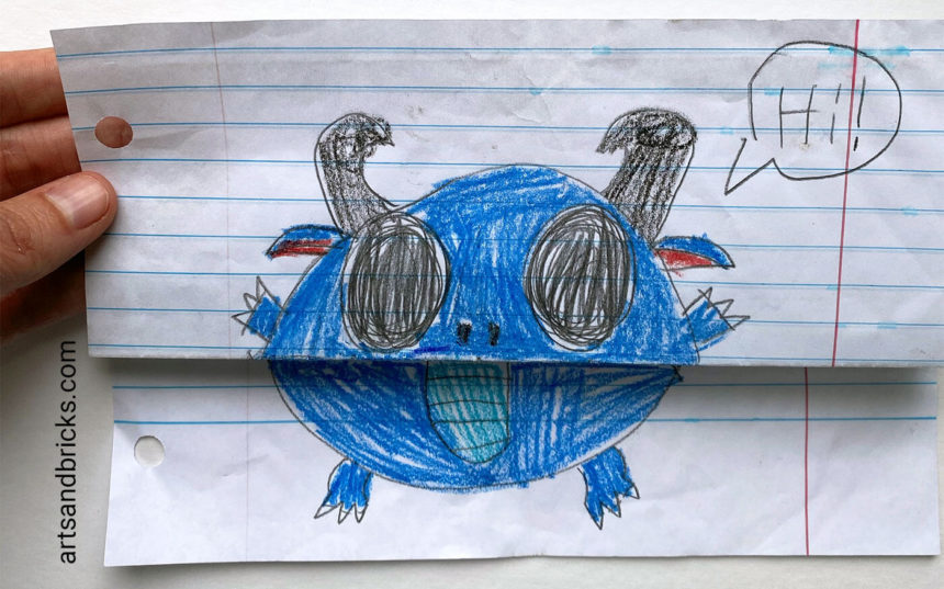 Folding Surprise: Monster Paper Craft for Kids - Arts and Bricks