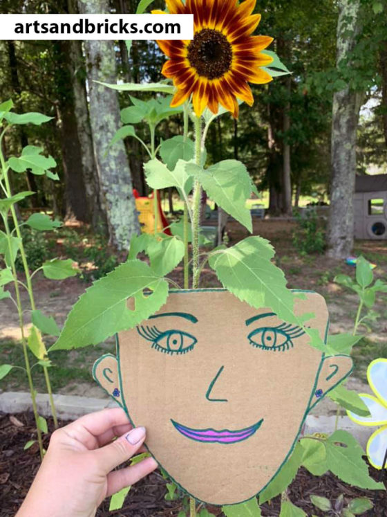 Cardboard Faces with Nature Hair - Arts and Bricks