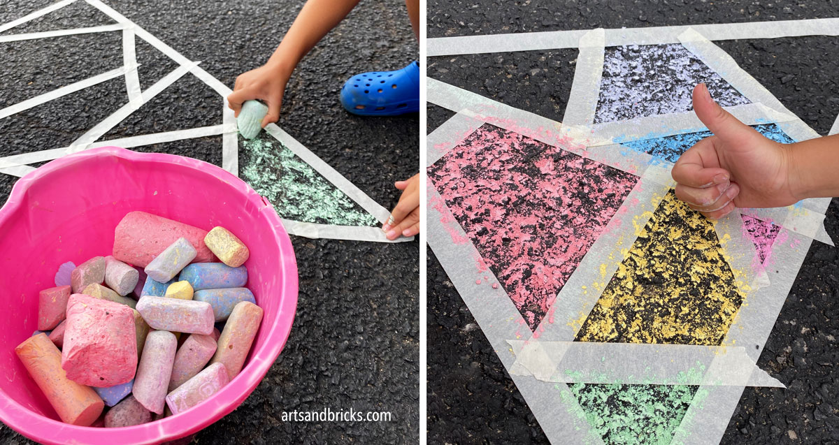 Sidewalk Chalk Mosaic Art for Kids // Tips for Parents