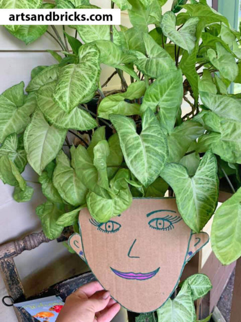 Cardboard Faces with Nature Hair - Arts and Bricks