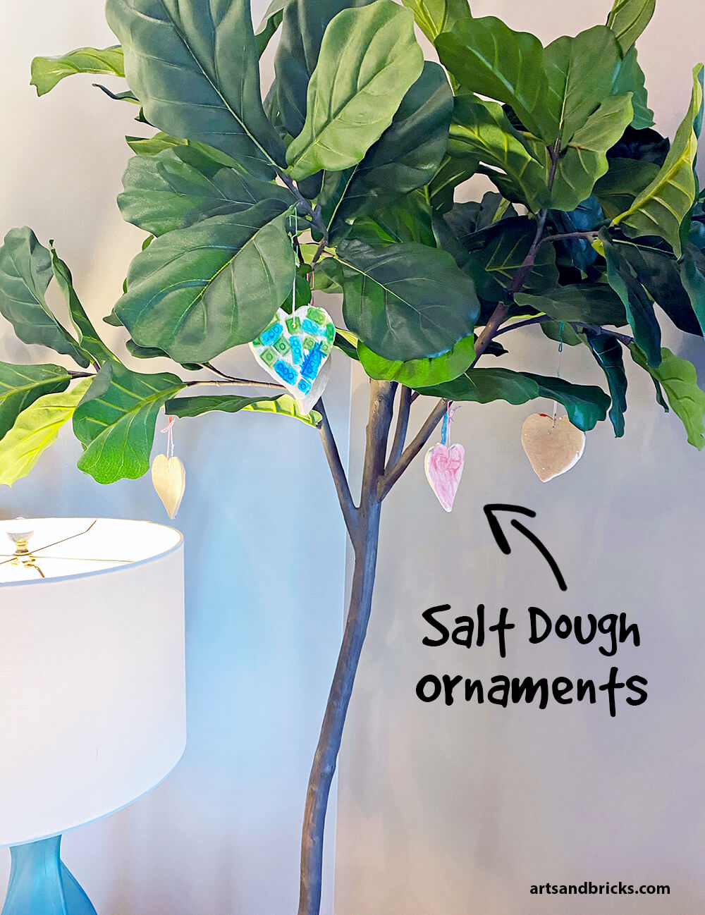 Decorate your Faux Fiddle Leaf Fig Tree - Arts and Bricks