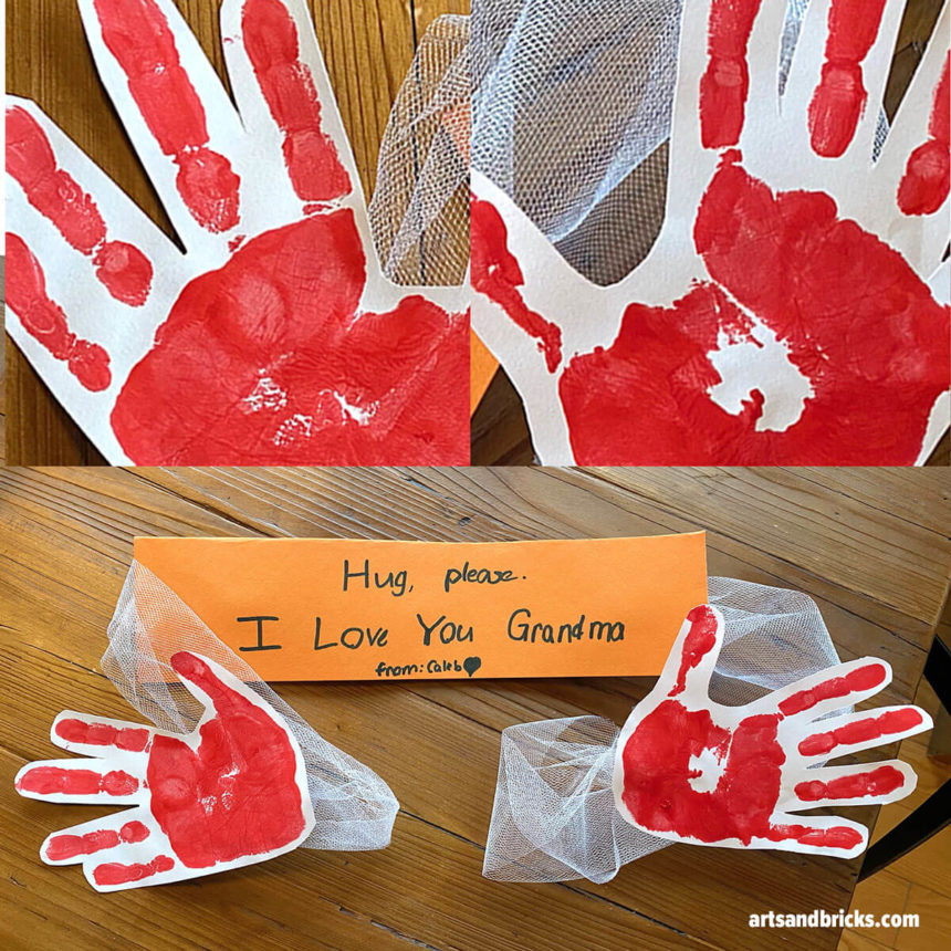 Send a Handprint Hug - Kids Craft - Arts and Bricks