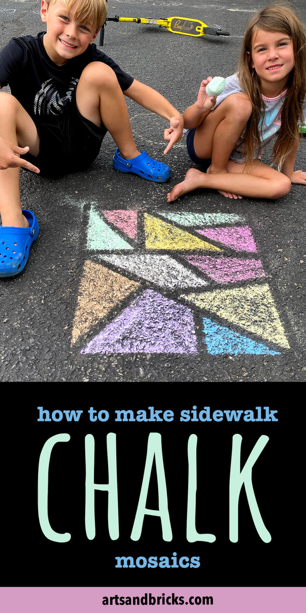 Sidewalk Chalk Mosaic Art for Kids // Tips for Parents