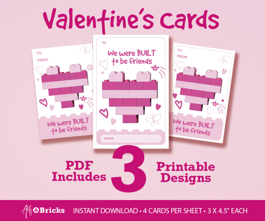 Best DIY and Printable LEGO Valentines - Arts and Bricks